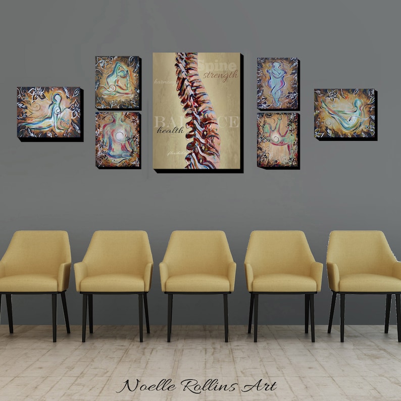 Chiropractor Office Decor Wall Art With Spine Natural Health Yoga