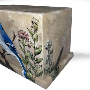 Cremation Urn Blue Jay Hand Painted and Drawn Urn - for Cremation and ...