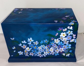 Cremation Urn Blue Jay Hand Painted and Drawn Urn - for Cremation and ...
