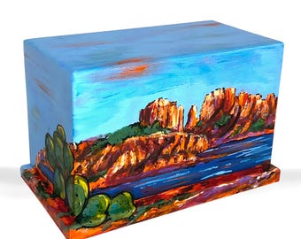Cremation Urn Blue Jay Hand Painted and Drawn Urn - for Cremation and ...