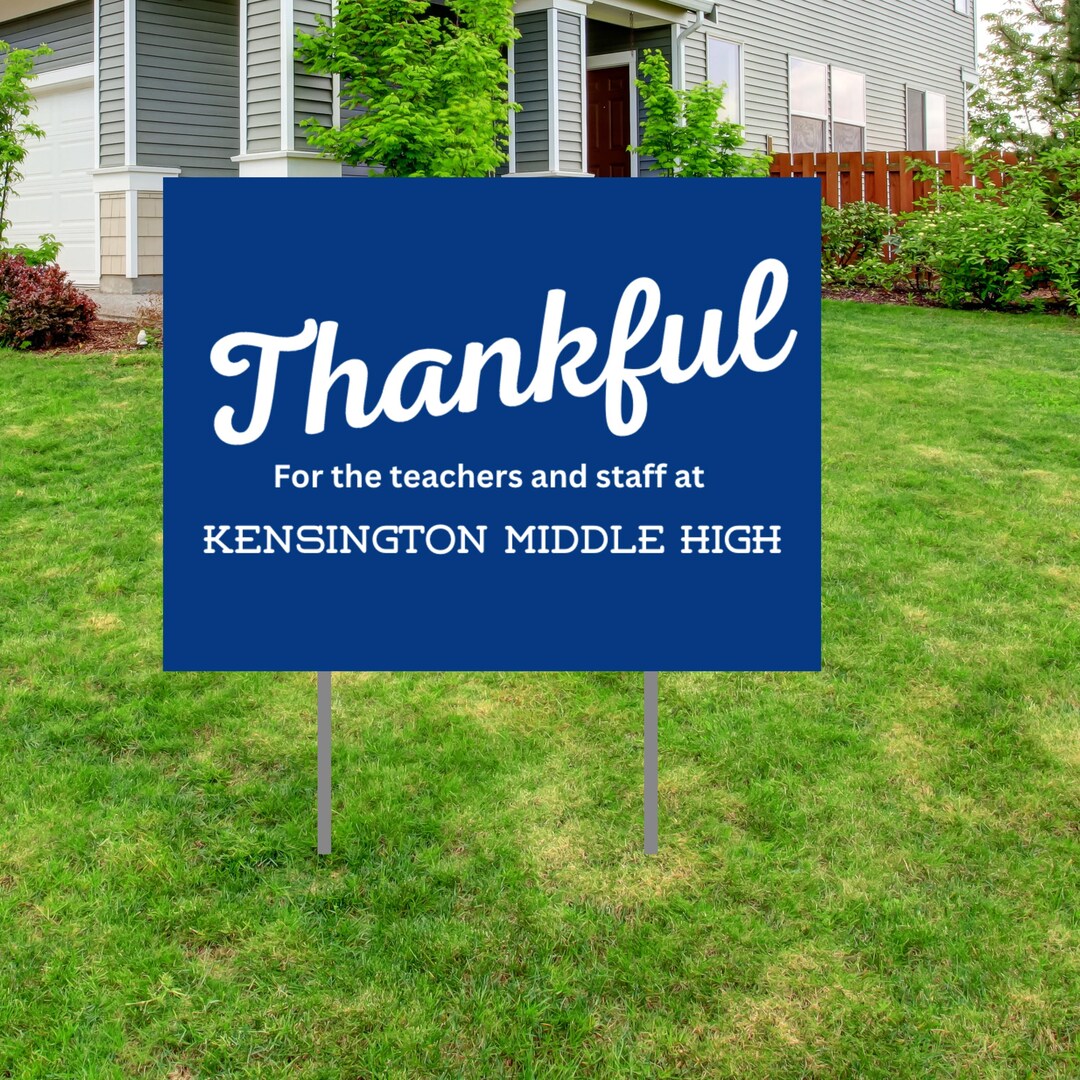 Thankful for Teachers and Staff Yard Sign Customize Personalize Choose ...