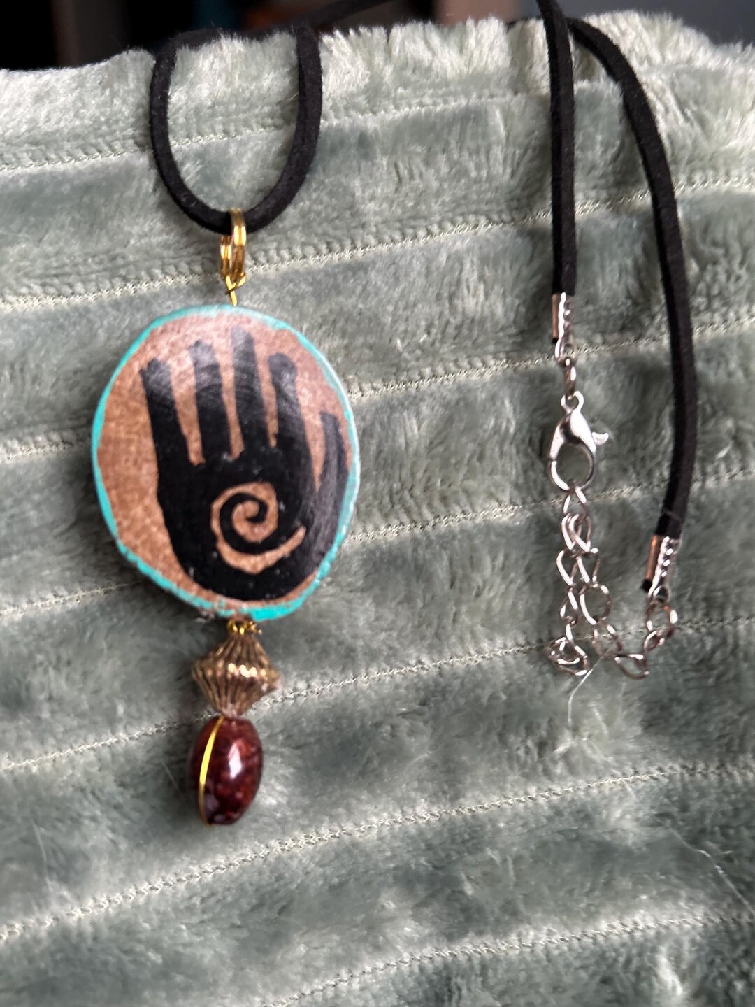 Hopi Indian Design 18 Suede Cord Necklace With Silver Clasp. It is a ...