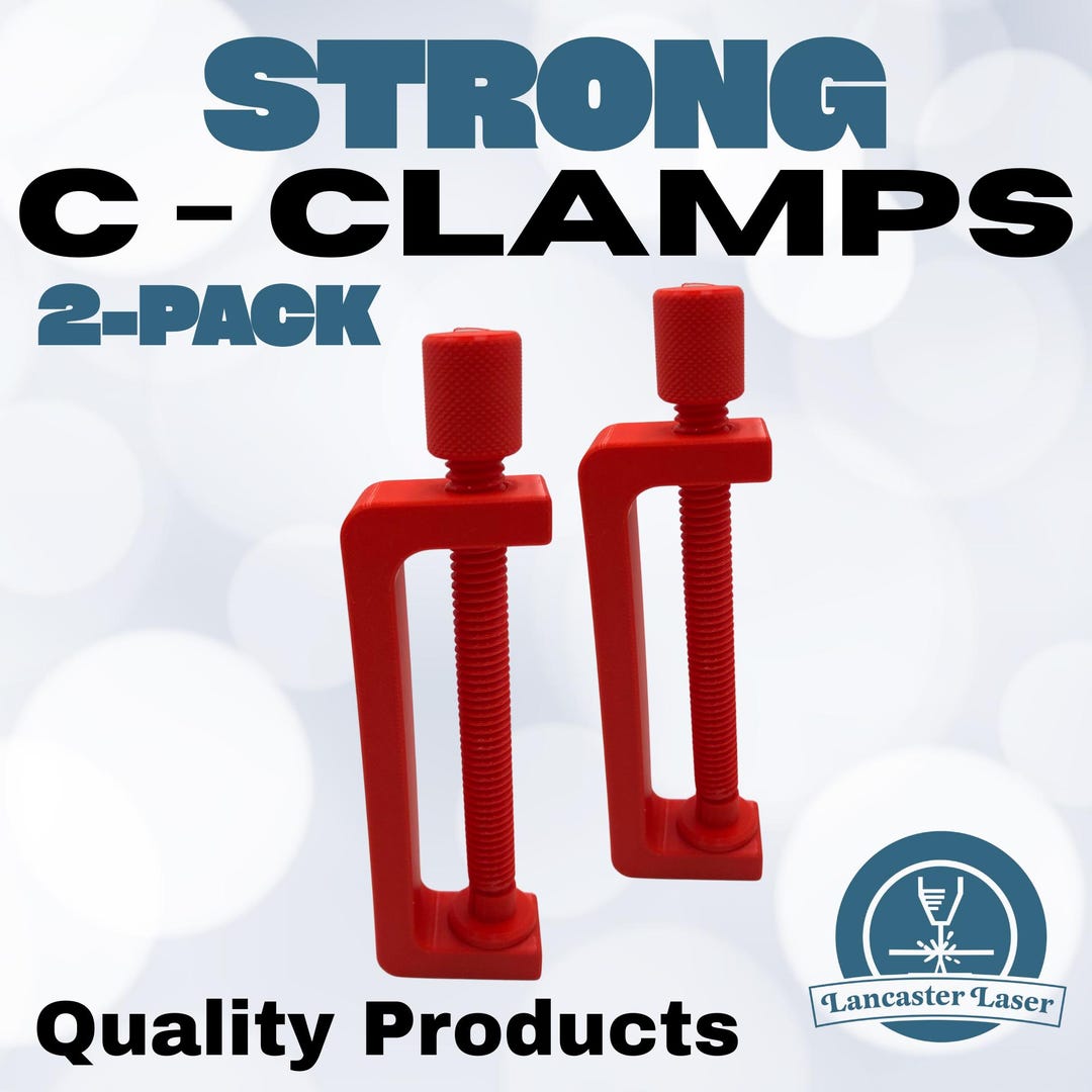 3D Printed Large C-clamps 2-pack, Strong Plastic Fasteners, Garage ...