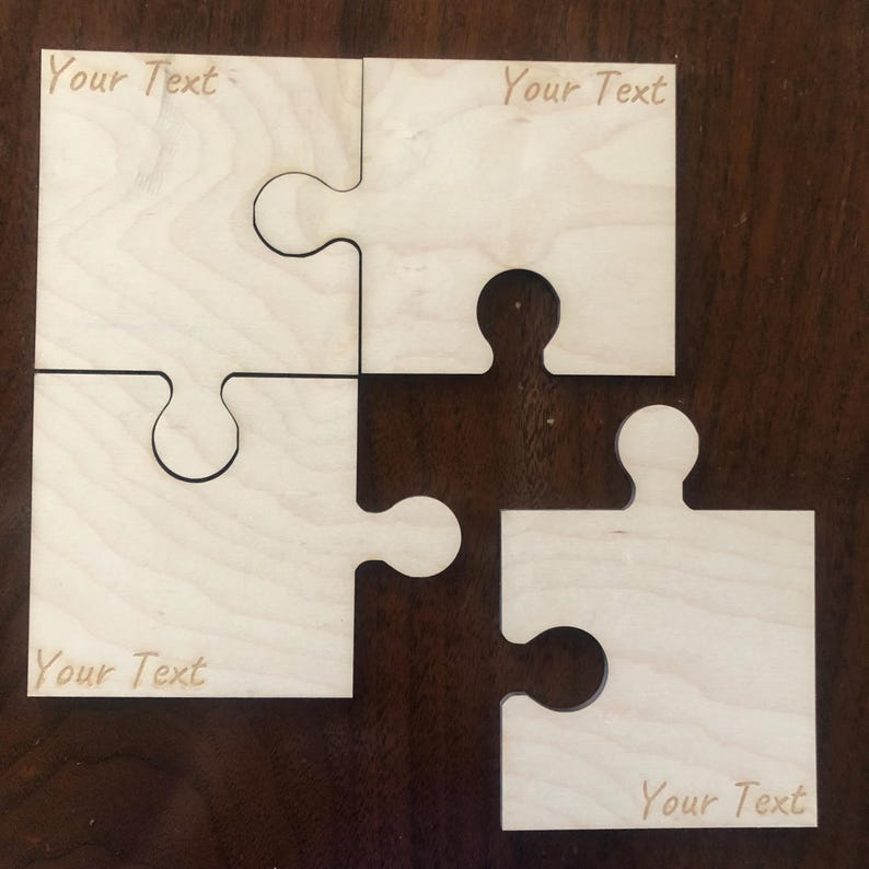 Customizable Puzzle Coasters - 3.5” Laser Engraved Wooden Coasters ...
