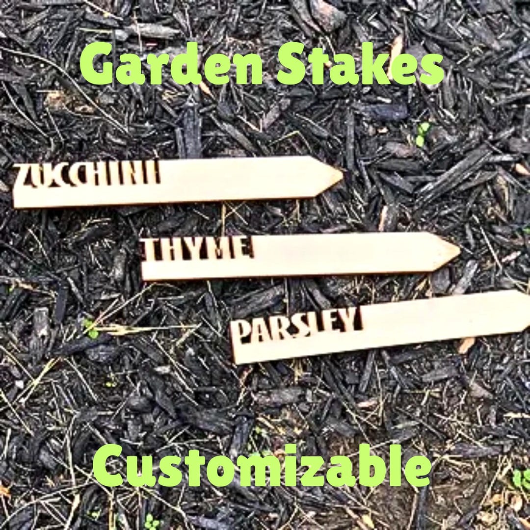 Custom Wooden Garden Stakes: Personalized Plant Markers - Etsy