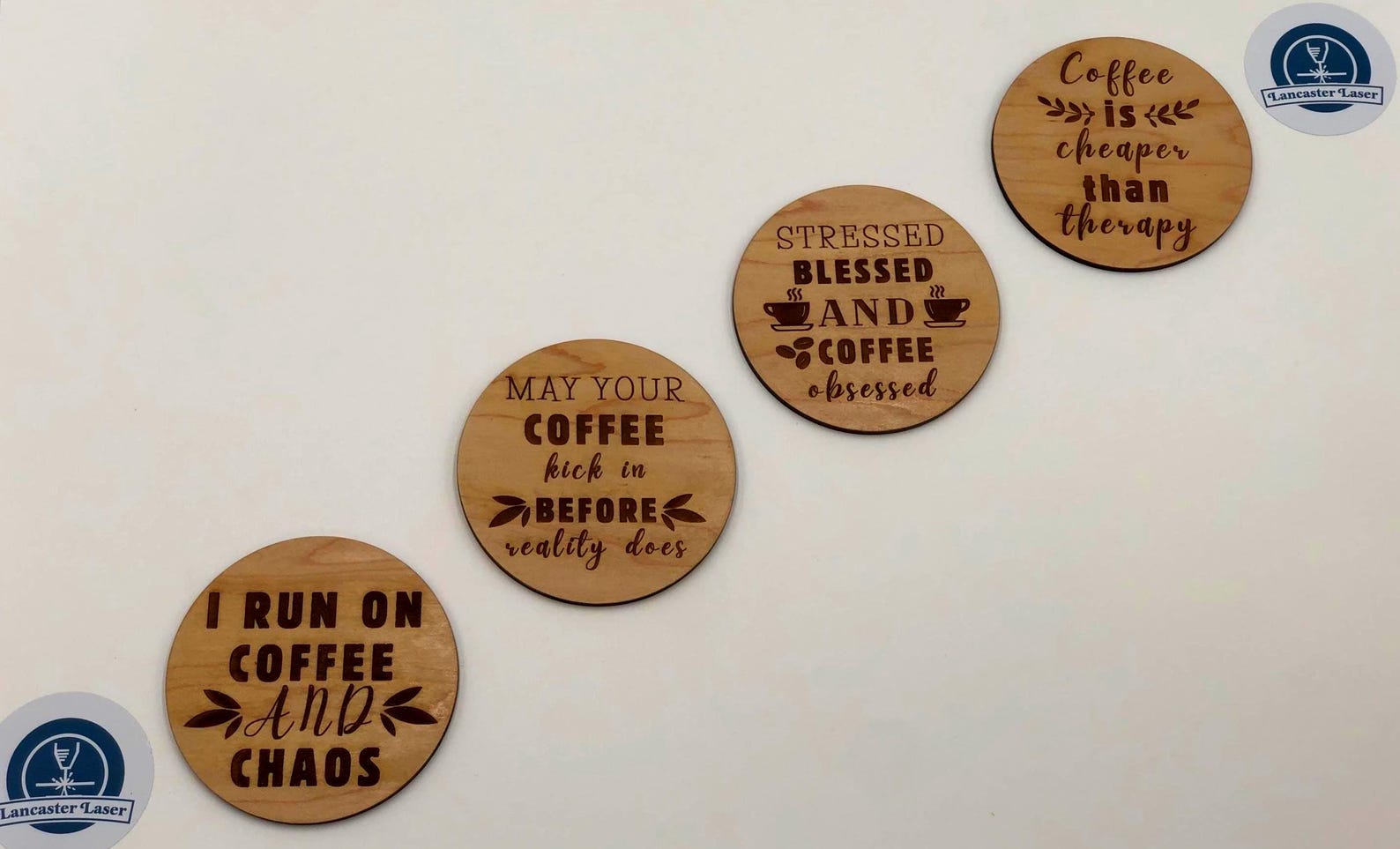 4-pack Wooden Coffee Coasters, Quality Home & Bar Coaster, Lightweight ...