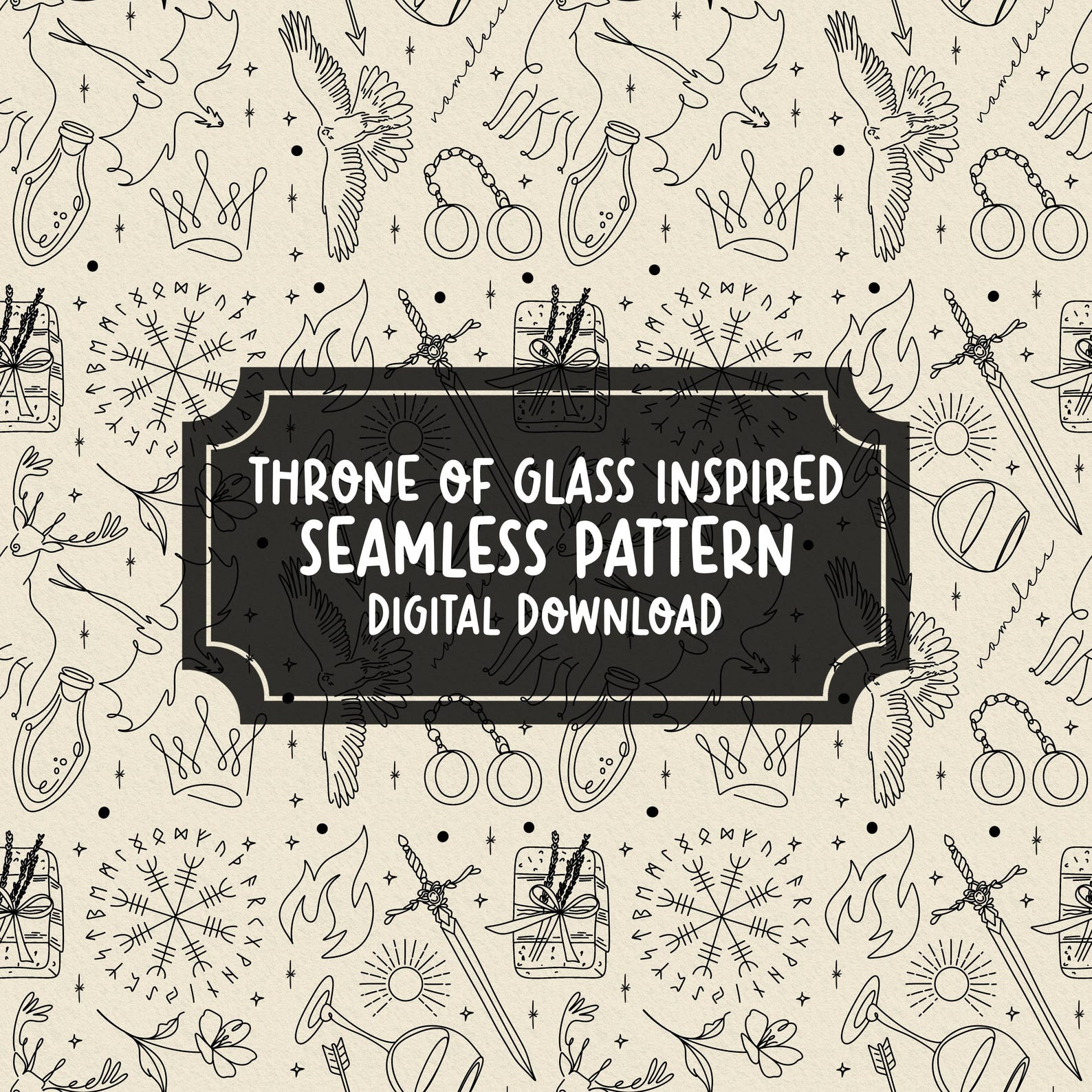 Fantasy Seamless Pattern: Throne of Glass Inspired Digital Download - Etsy