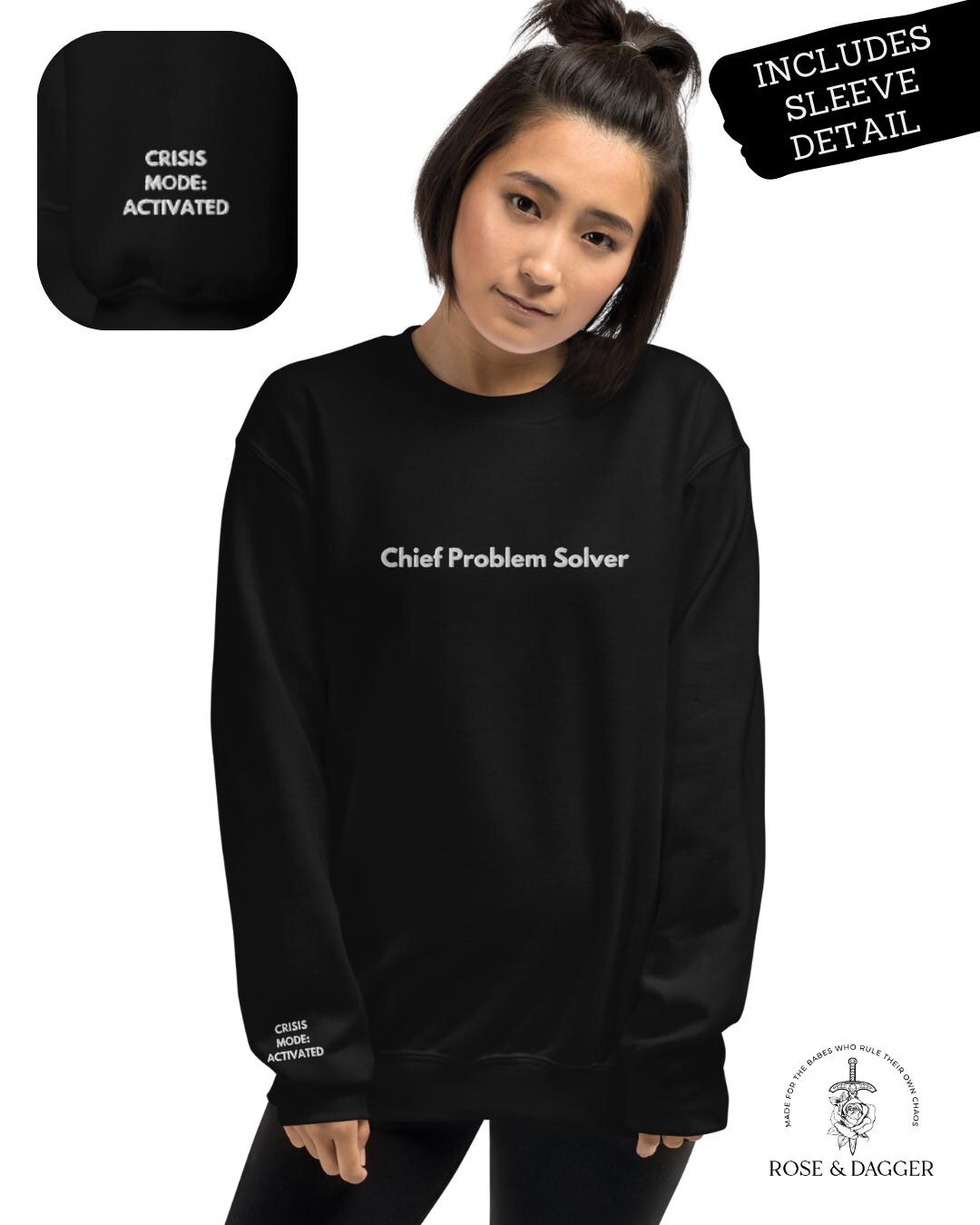Custom Embroidered Chief Problem Solver Sweatshirt, Sarcastic ...