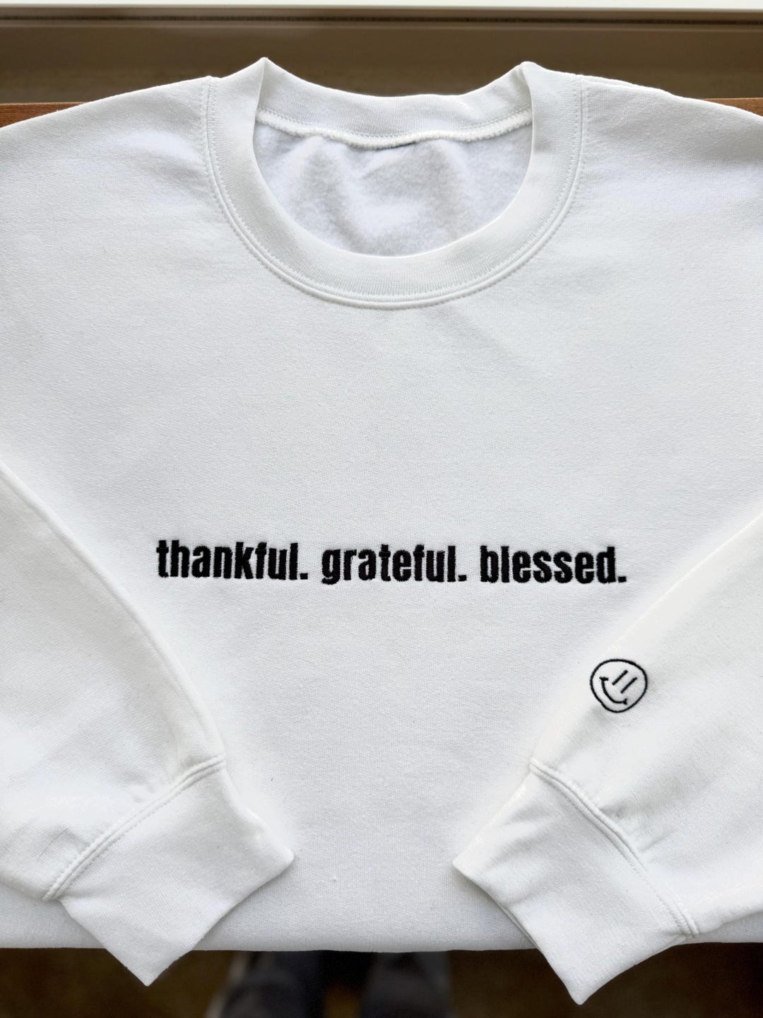 Embroidered Thankful Grateful Blessed Sweatshirt, Thanksgiving Sweaters ...