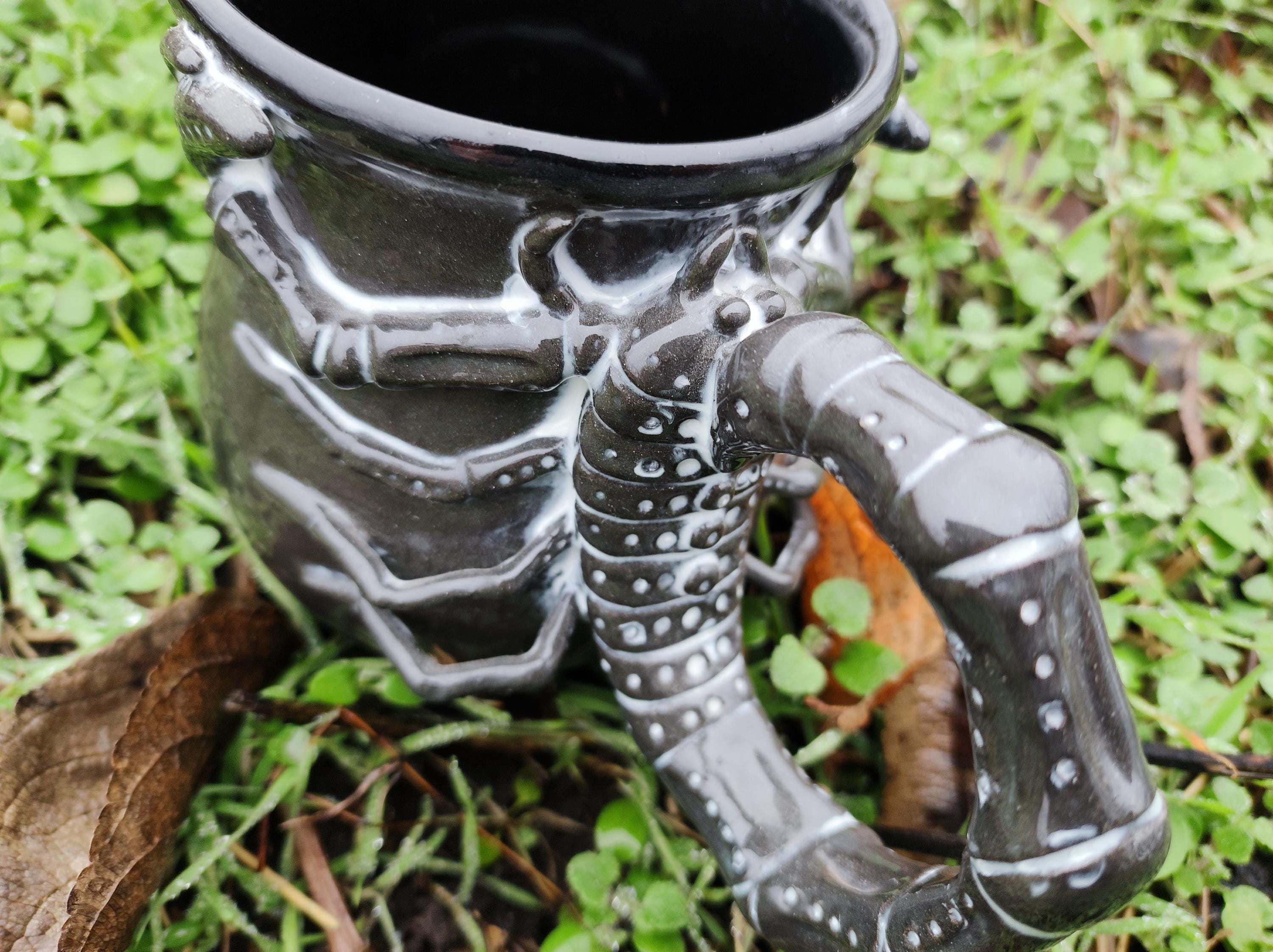 Handmade Black Ceramic Scorpion Mug – Unique Gothic Coffee Cup With ...