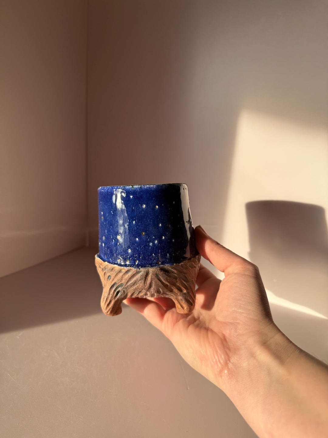 Handmade Ceramic Cup With Legs: Glaze Pottery Cup - Etsy