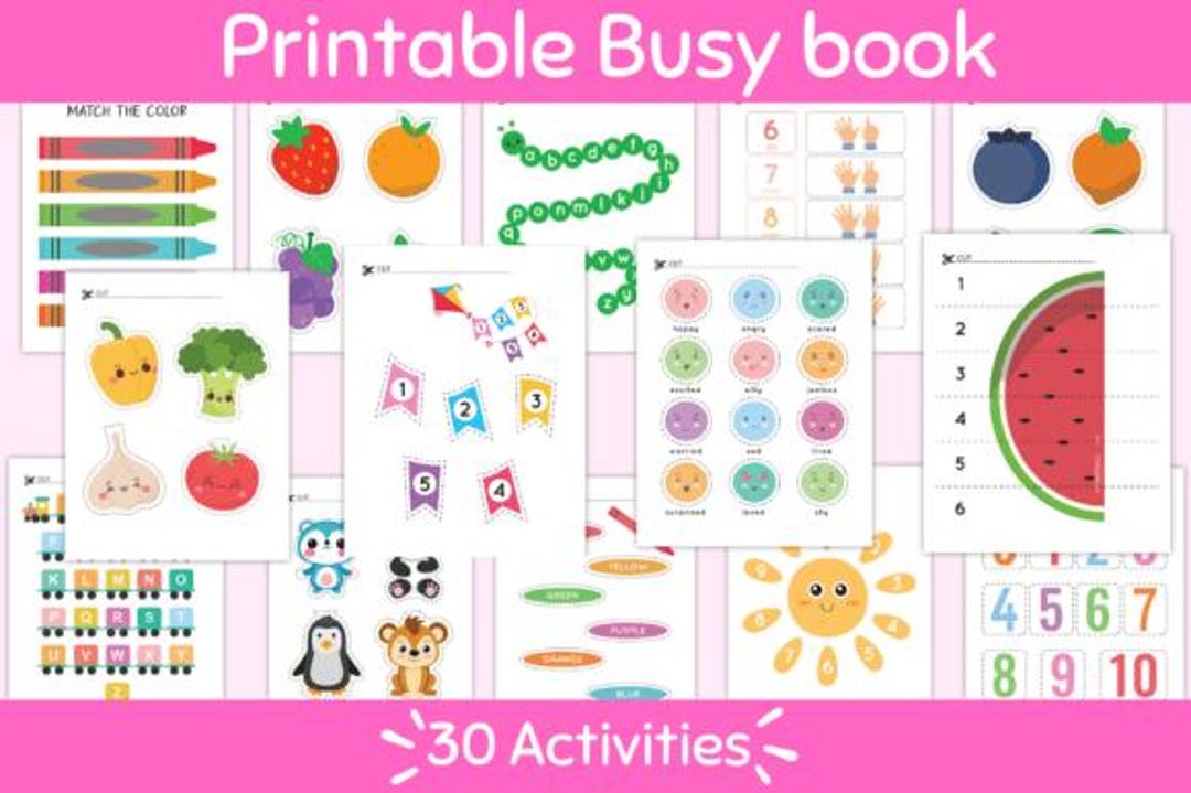 Printable Busy Book for Kids, Early Learning,homeschool Resources ...