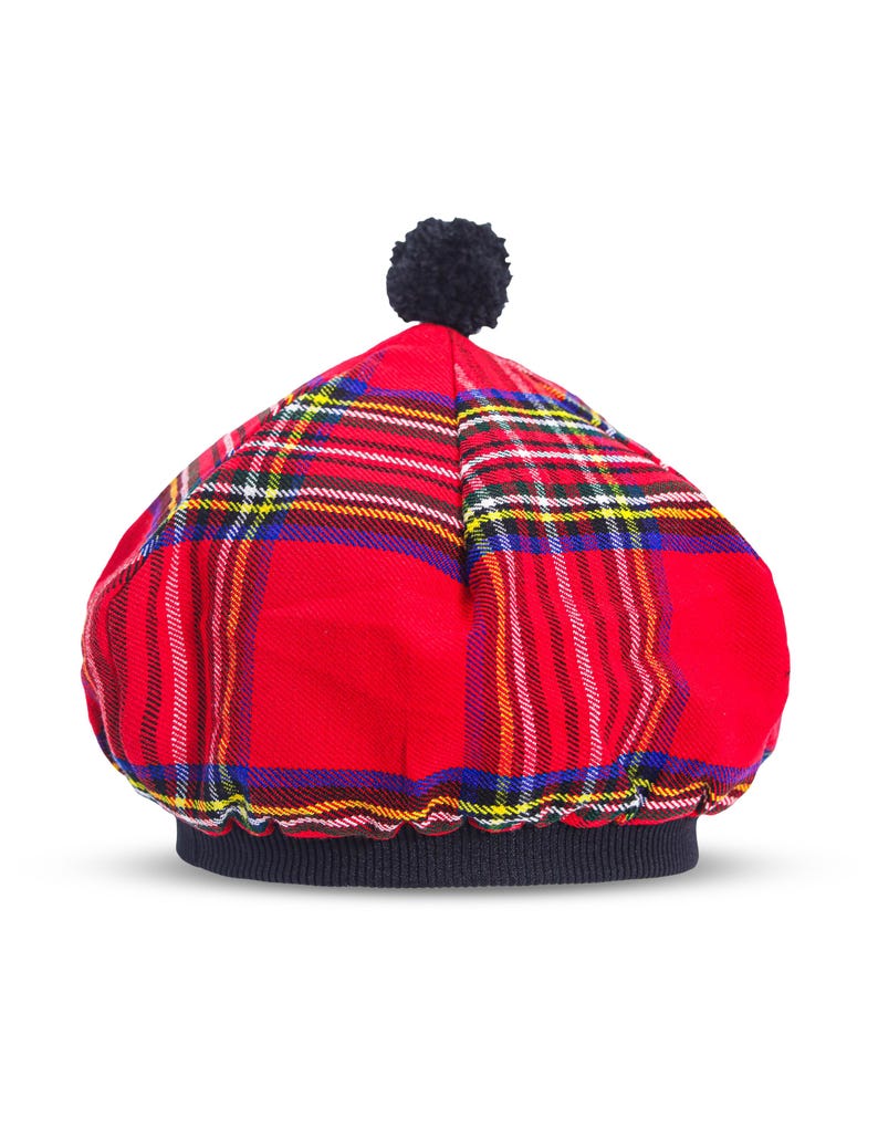 Hat Tam O Shanter Scottish Bonnet With Pompom Tammy Tartan Beret Cap ...