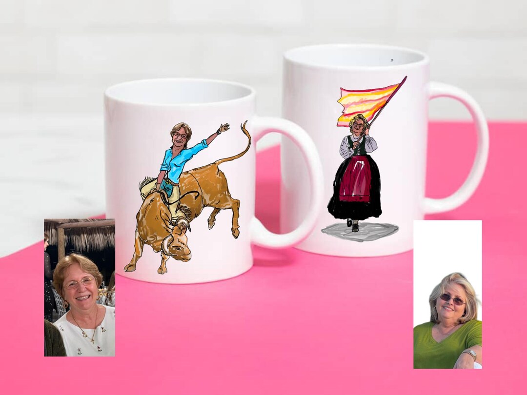 Personalized Cartoon Mug: Custom Art From Your Photo for Any Occasion ...