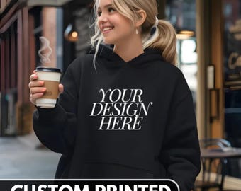 Business Logo Custom Men's Hoodie, Design Your Hoodie Words on Back ...