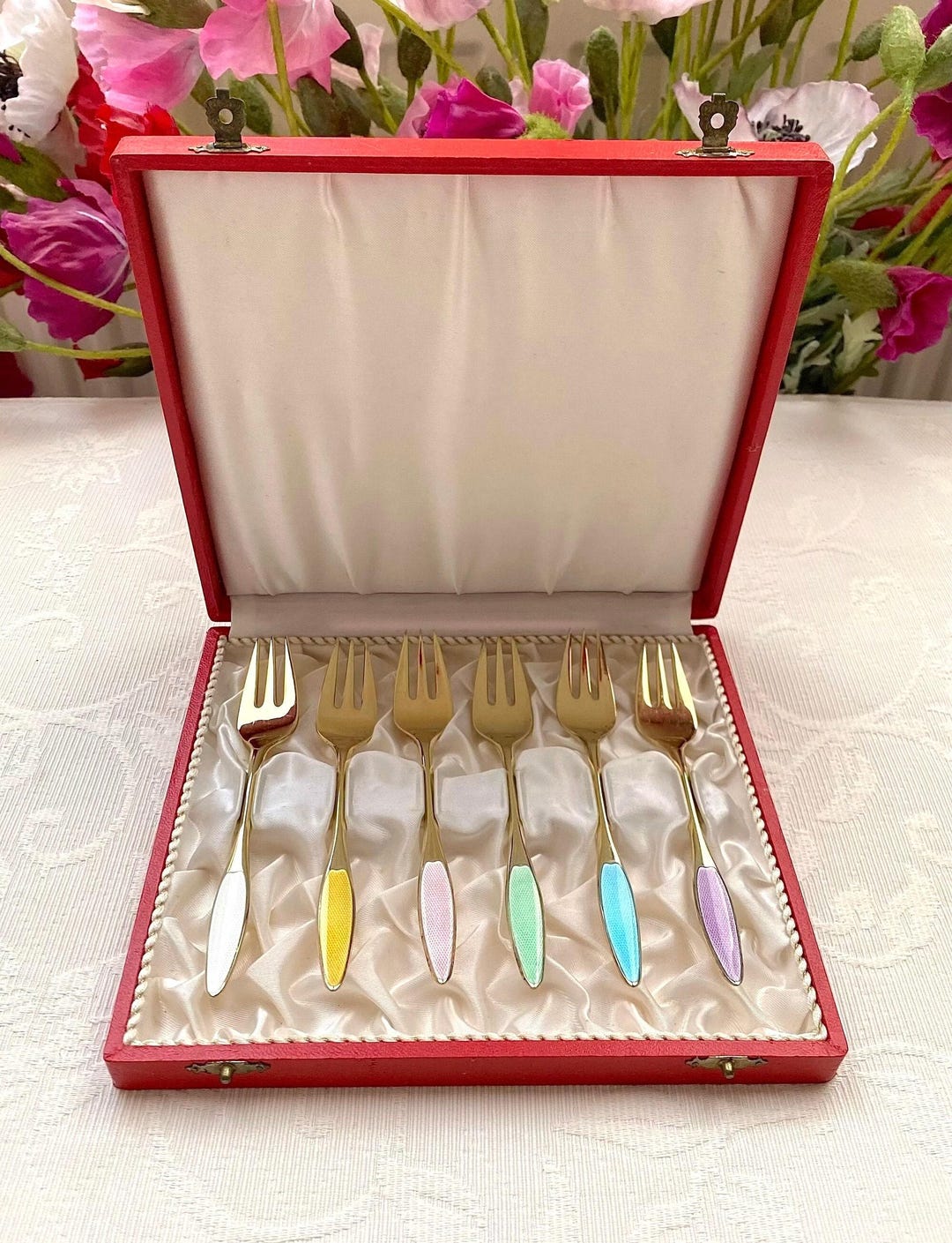 SET OF 6 Extremely Rare Frigast Sterling Denmark Gilded 925 PETITE ...