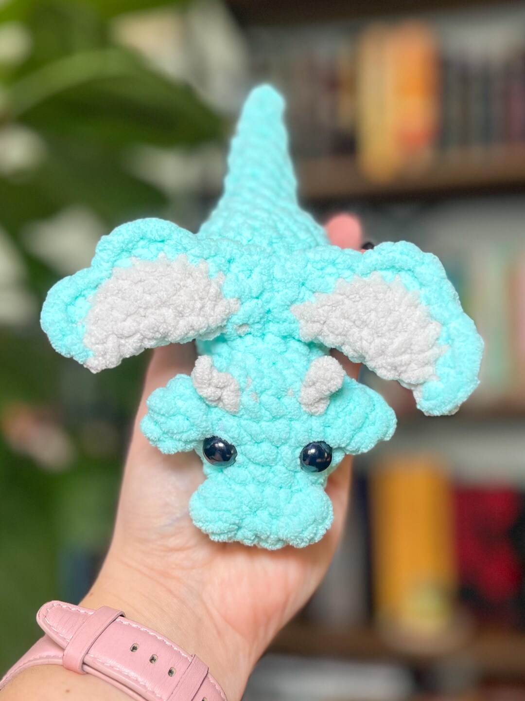 Aqua Flying Dragon, Crocheted Plushy, Crochet Amigurumi, Dragon ...