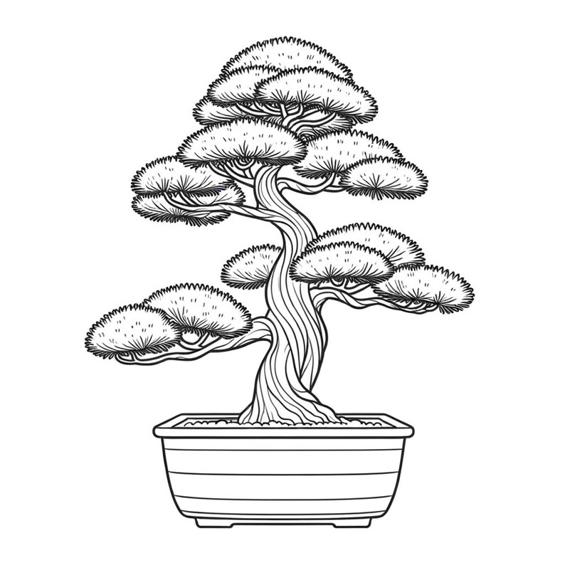 Bonsai Tree Coloring Pages - 29 Detailed Tree Drawings, Ready to Color ...