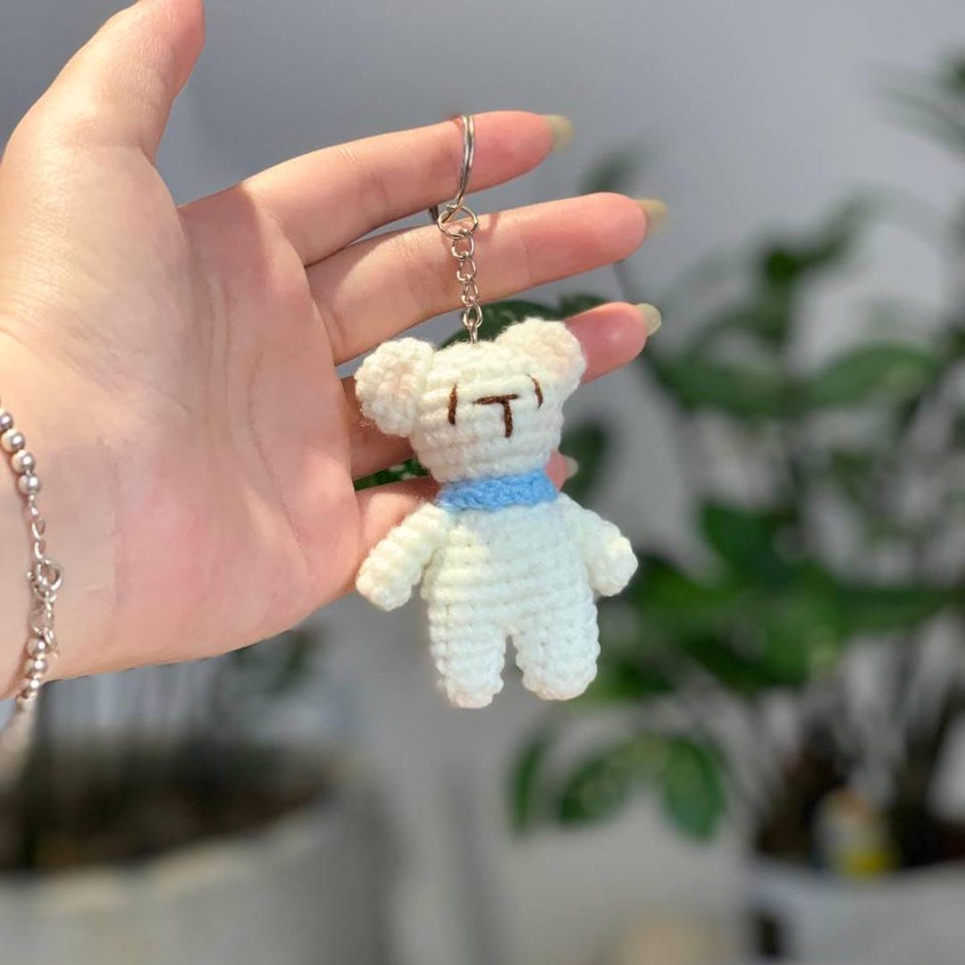 Crochet Teddy Bear Keychain - Etsy