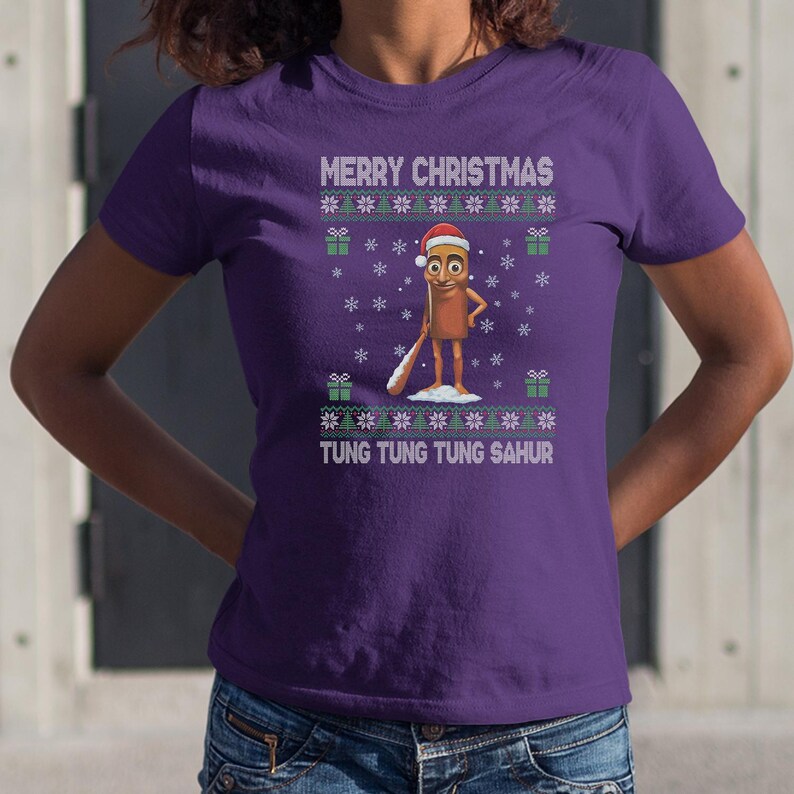 Tung Sahur Christmas Kids Personalized Design, Ugly Xmas Sweater Style ...