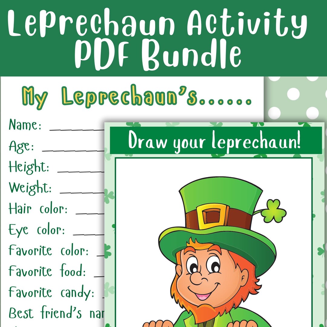 Leprechaun Activity Bundle for Kids, St Patrick's Day Printables ...