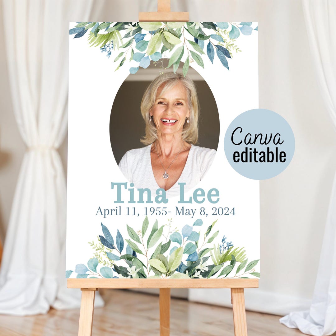 Funeral Poster and Program Template Set, Memorial Service Program ...