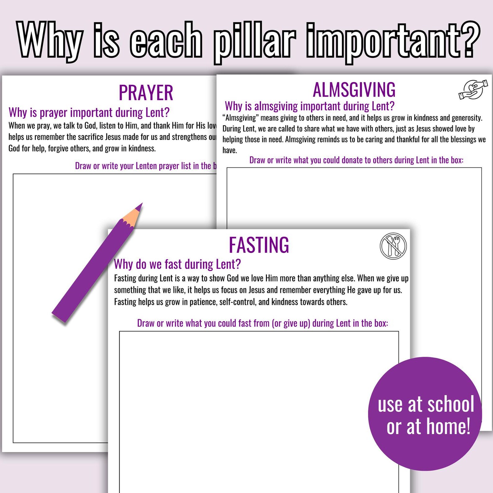 Kids Lent Activity Bundle Printable PDF, Christian Kids Church ...