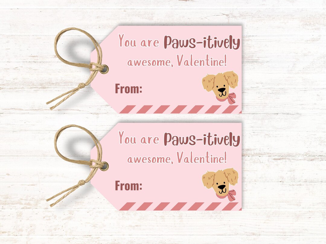 Printable Valentine's Gift Tags for Kids, Last Minute PDF Download ...