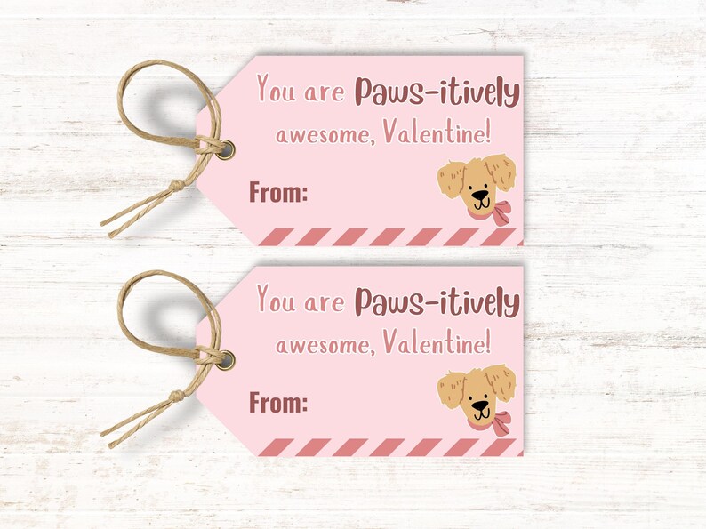 Printable Valentine's Gift Tags for Kids, Last Minute PDF Download ...
