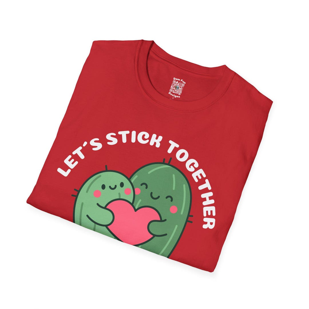 Lets Stick Together Cactus Hug T-shirt | Cute Succulent Illustration - Etsy