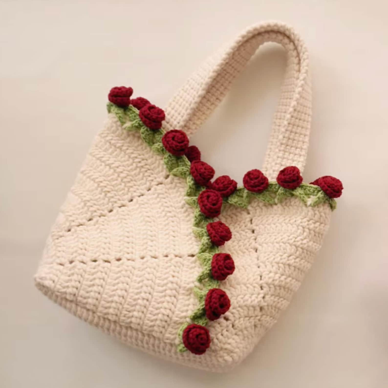 Rose Bouquet Bag Crochet Pattern PDF + Video | Elegant Handbag With 3D ...