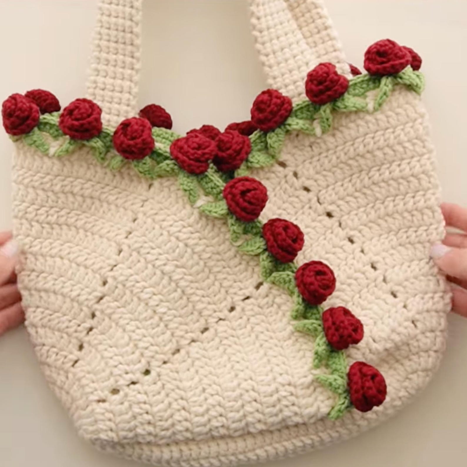 Rose Bouquet Bag Crochet Pattern PDF + Video | Elegant Handbag With 3D ...