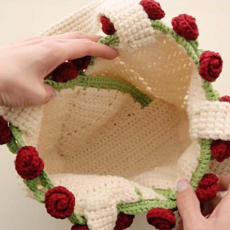 Rose Bouquet Bag Crochet Pattern PDF + Video | Elegant Handbag With 3D ...