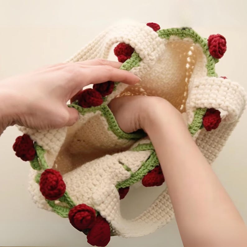 Rose Bouquet Bag Crochet Pattern PDF + Video | Elegant Handbag With 3D ...