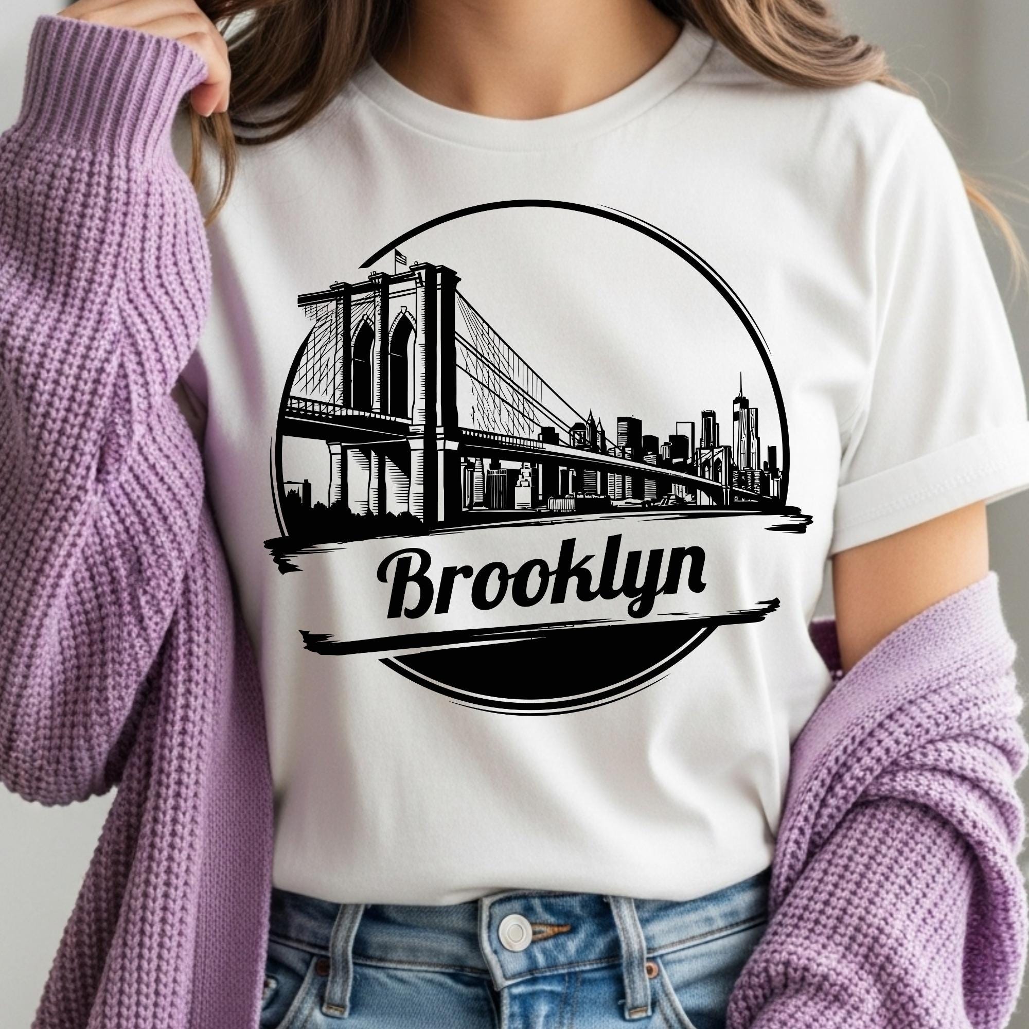 Brooklyn Skyline SVG, NYC Bridge Cityscape for Cricut & Laser, Travel ...