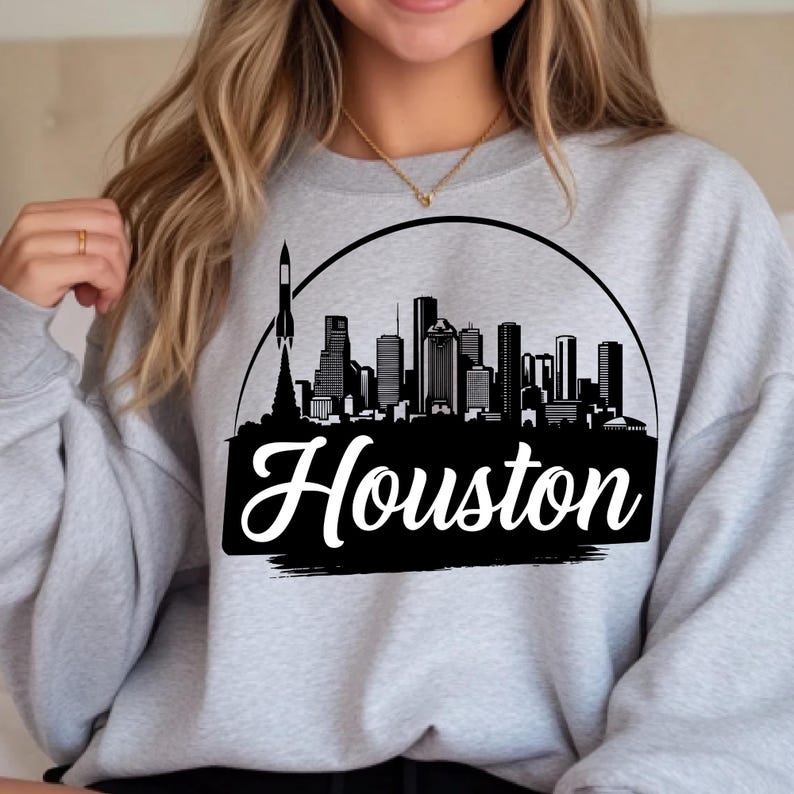 Houston Skyline SVG With Rocket, Space City Texas Cut File for Cricut ...