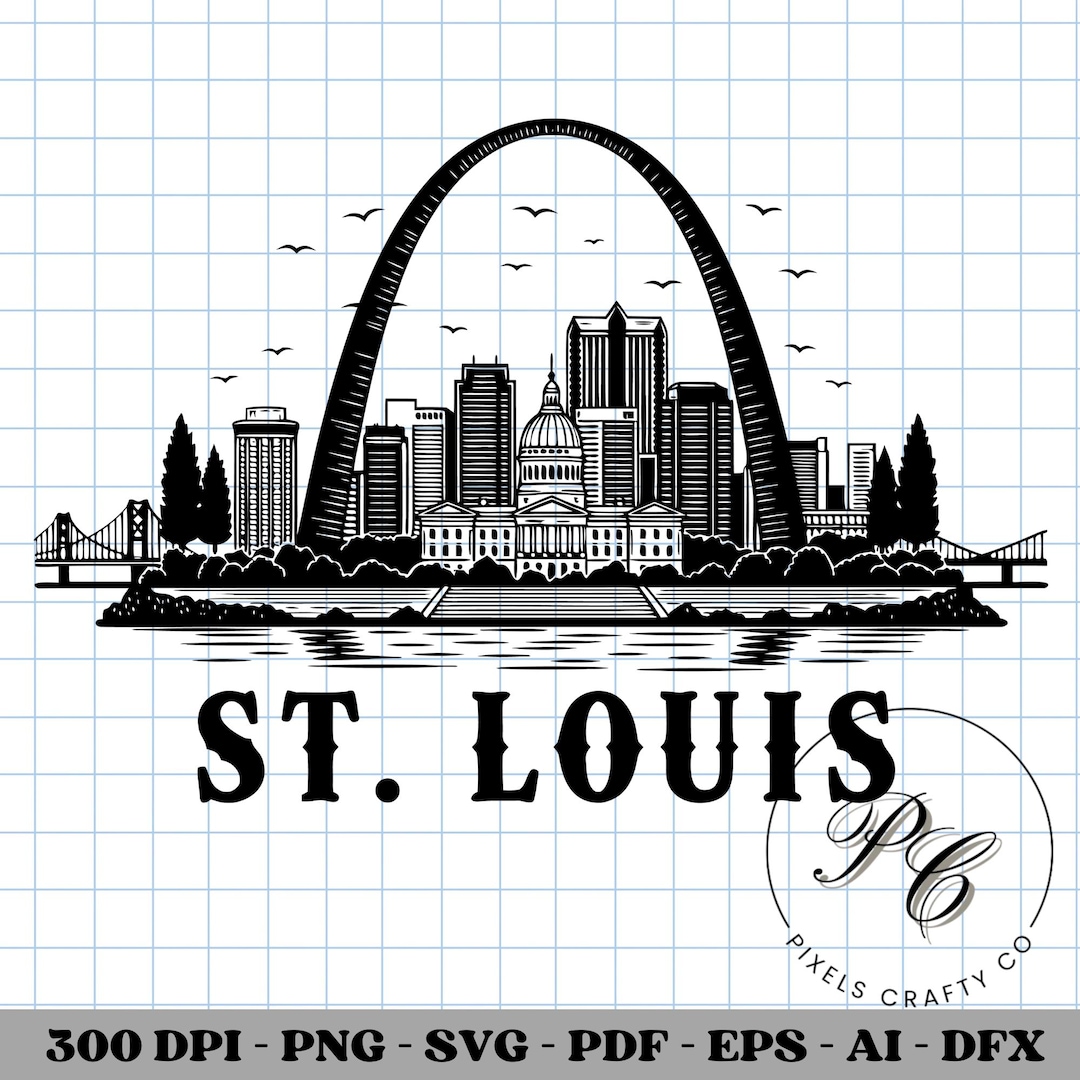 St. Louis Skyline SVG: Gateway Arch Cityscape Cut File (digital ...