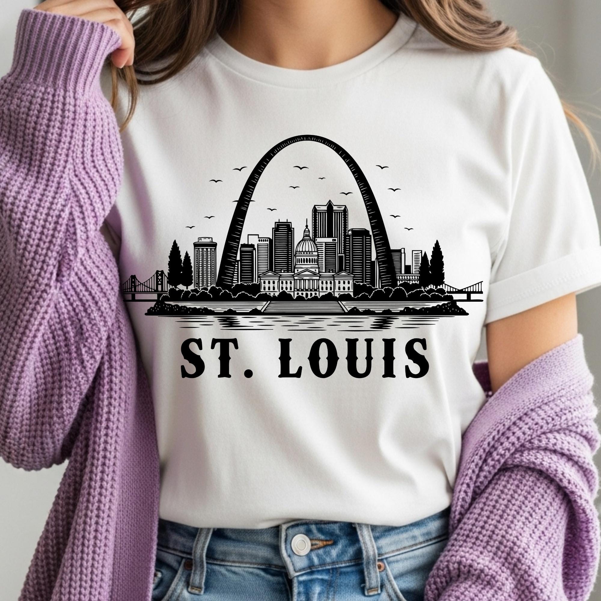 St. Louis Skyline SVG: Gateway Arch Cityscape Cut File (digital ...