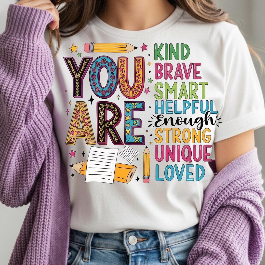 Positive Affirmation PNG: Preppy Back to School Design (digital ...