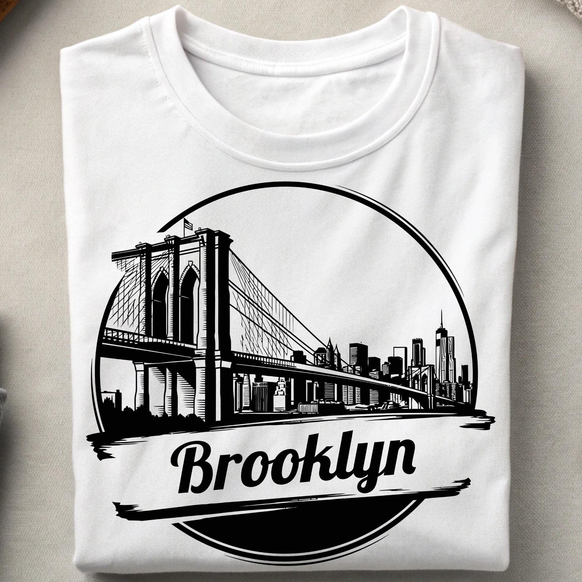 Brooklyn Skyline SVG, NYC Bridge Cityscape for Cricut & Laser, Travel ...