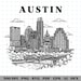 Austin Texas Skyline SVG, State Capitol Landmark Vector for Cricut and ...