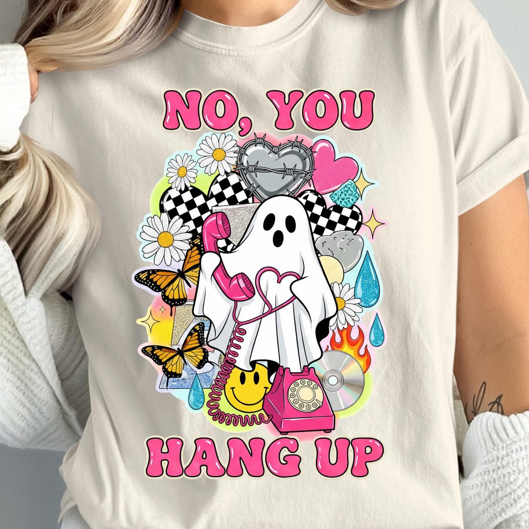 Y2K Ghost on Pink Phone PNG: Halloween Sublimation (digital Download ...