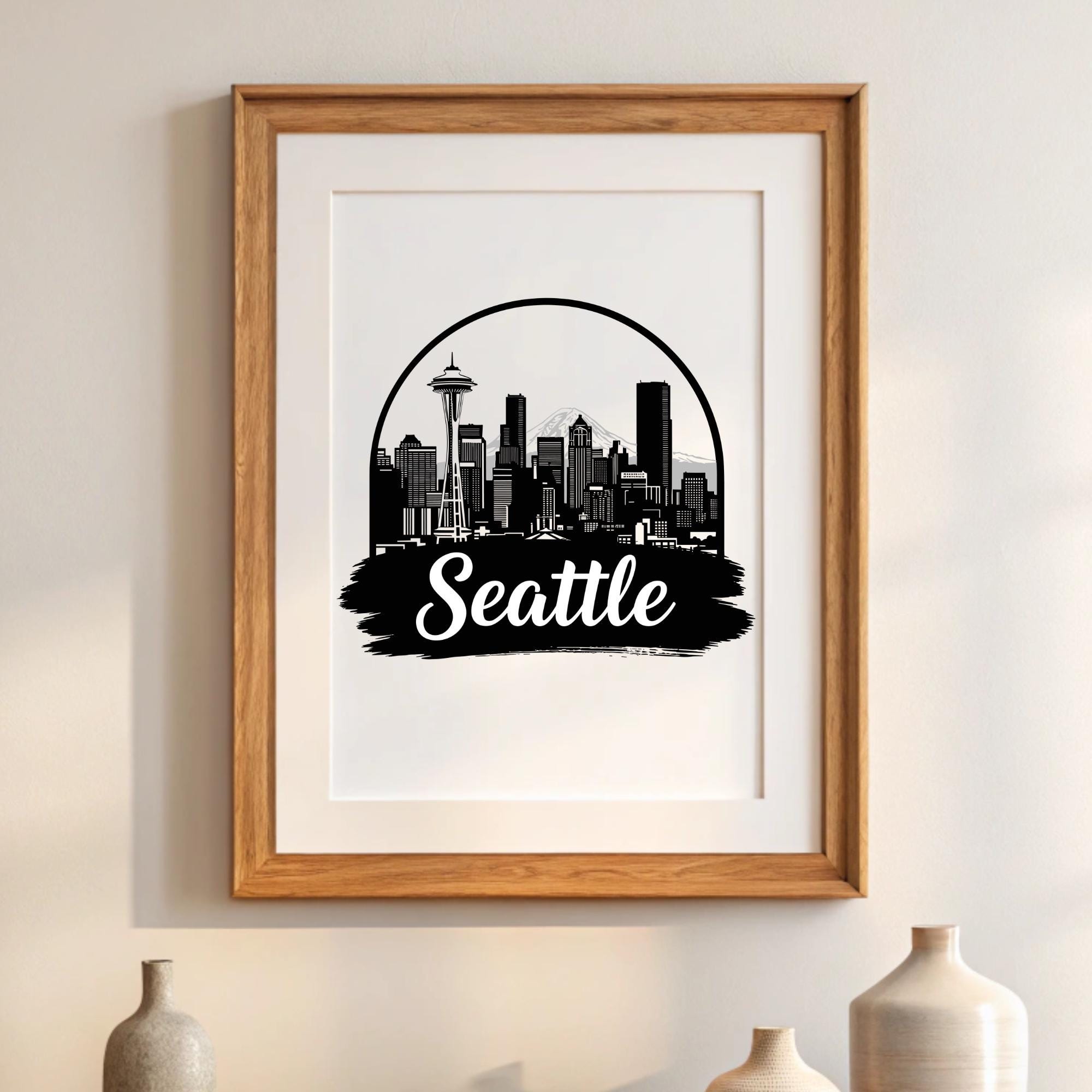 Seattle Skyline SVG, Space Needle Cityscape Cut File for Cricut, Travel ...