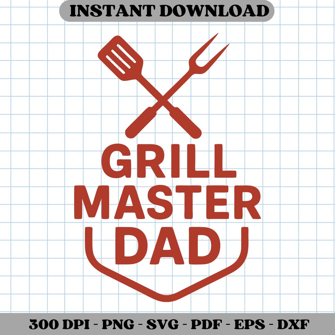 Grill Master Dad SVG: Funny BBQ Design for Shirts and Aprons - Etsy UK