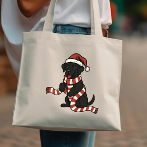 Black Lab Christmas SVG & PNG | Santa Hat Dog With Scarf Sublimation ...