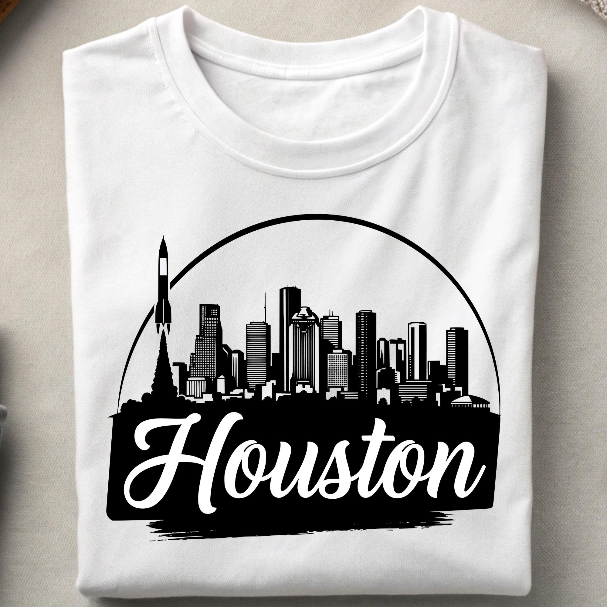 Houston Skyline SVG With Rocket, Space City Texas Cut File for Cricut ...
