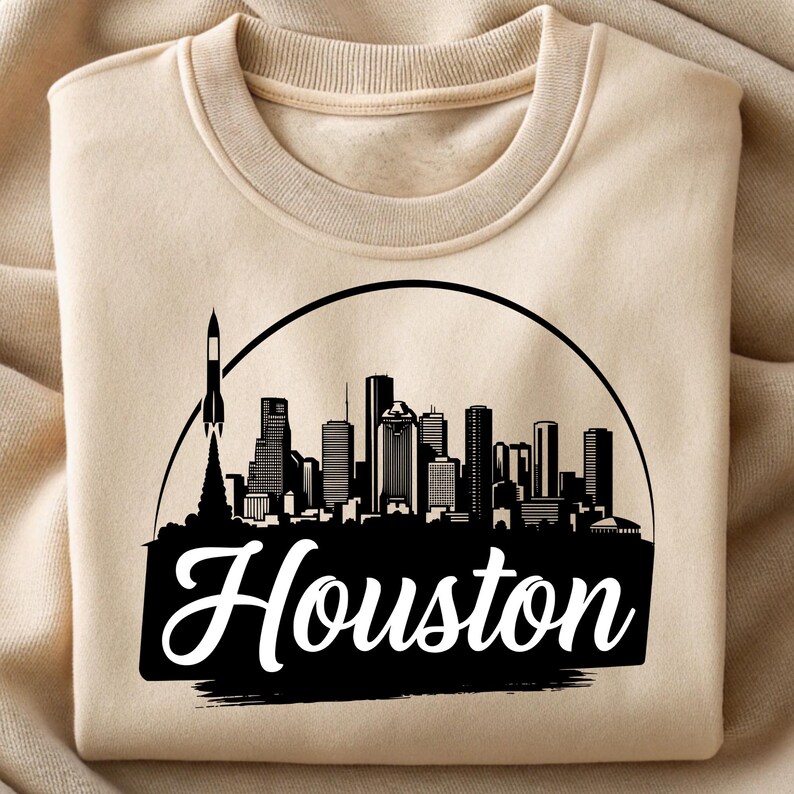 Houston Skyline SVG With Rocket, Space City Texas Cut File for Cricut ...