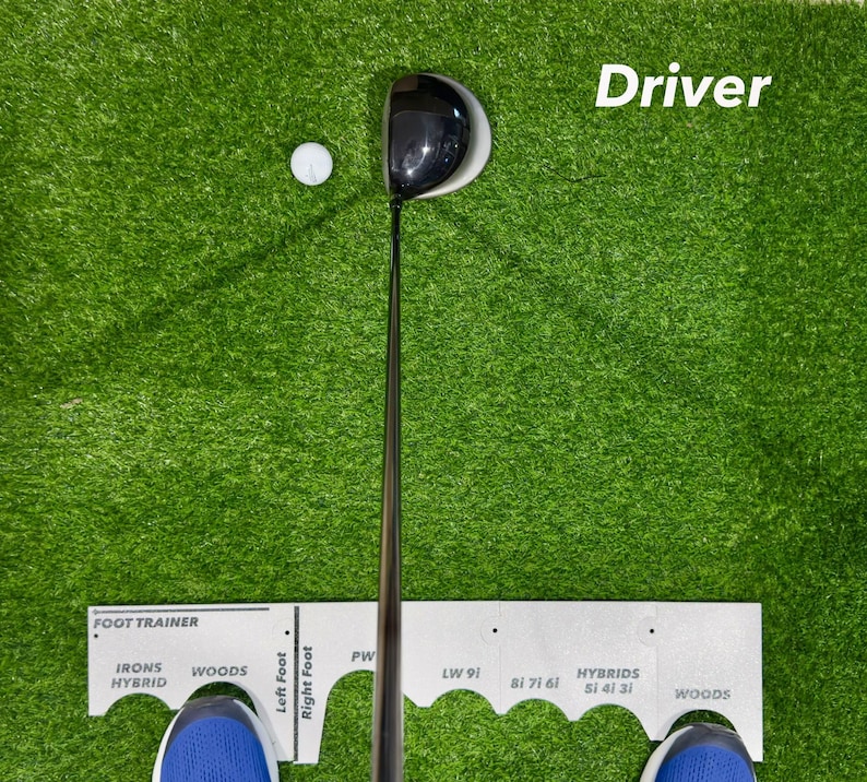 Golf Ball Position Mat & Stance Trainer | Alignment Aid for Driver ...