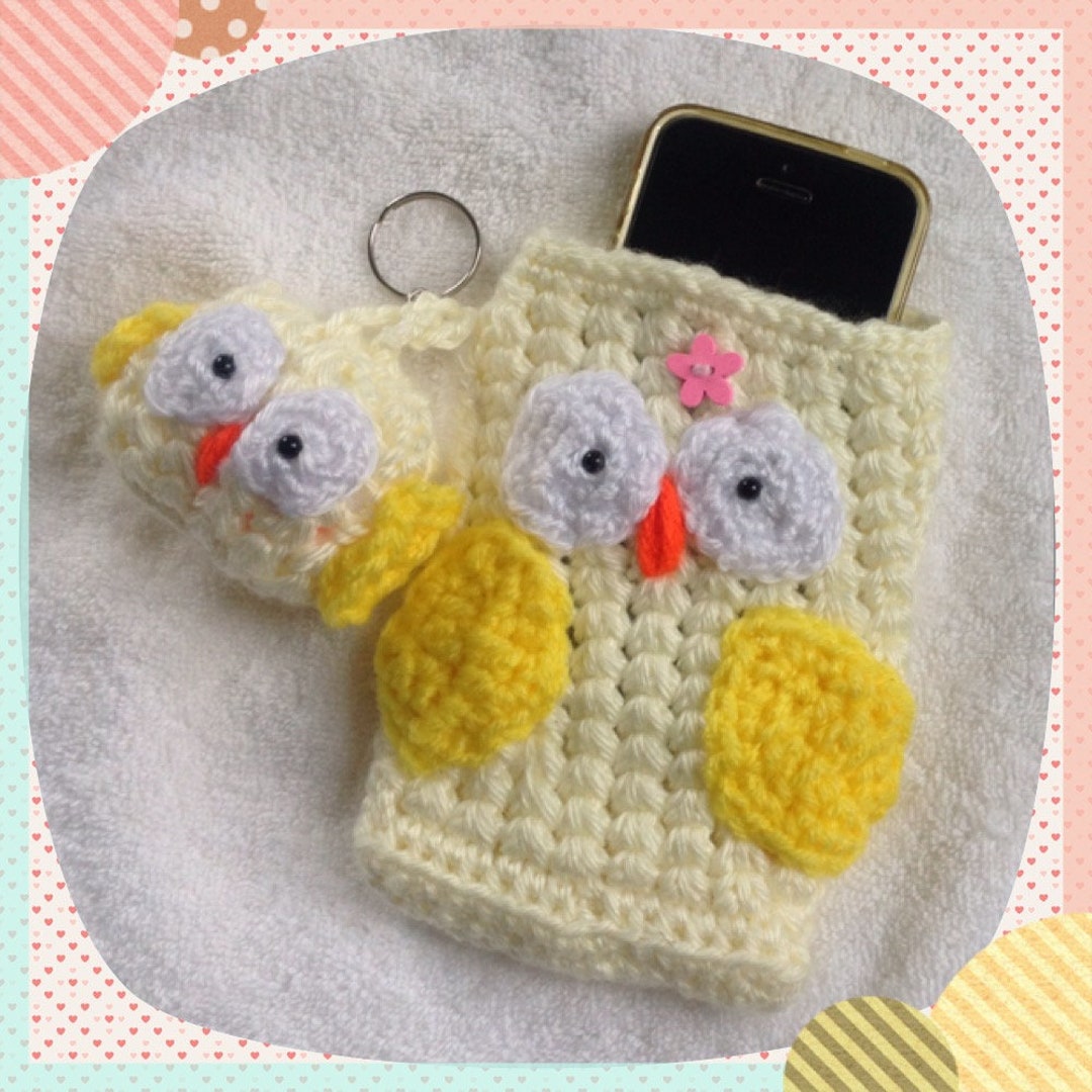 Crochet Cell Phone Holder Keychain and Cell Combo Keychain - Etsy