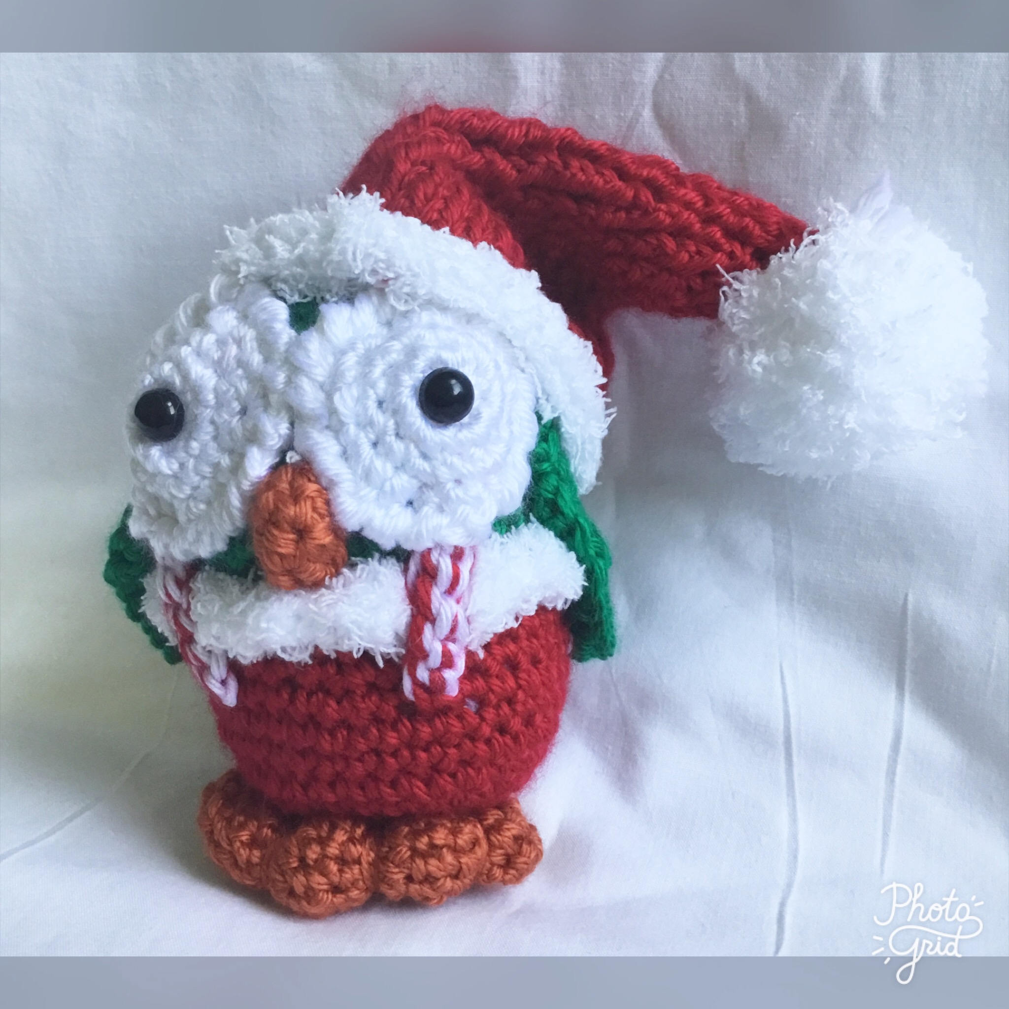 Búho Amigurumi Búho de Navidad Santa Búho Muñeca de | Etsy